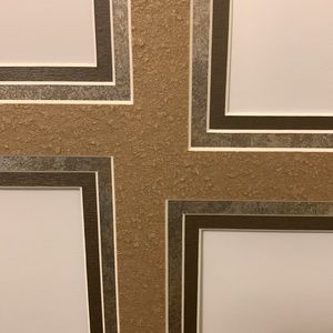 Accents | Custom Made Collage Cut Mats And Frame With Gold Rope Filet ...